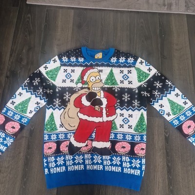 Primark The Simpsons Christmas Jumper Homer “Ho Ho Ho Homer“ Size M ...