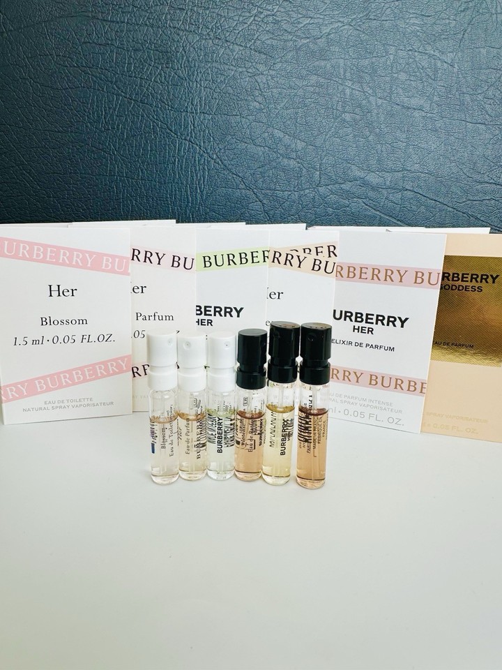 Burberry Her Perfume Collection Sample Size 6pcs (Her Blossom, Intense ...