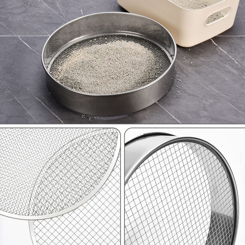 Soil Sieve Stainless Steel Riddle Sieve Set Garden Potting Sieve 12 ...