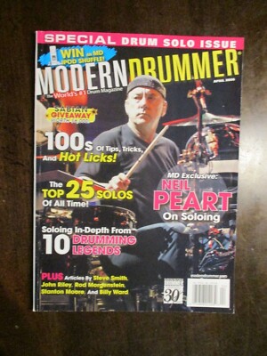 MODERN DRUMMER MAGAZINE APRIL 2006 NEIL PEART JOHN RILEY ROD ...
