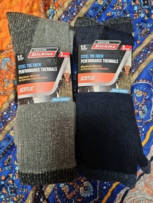 2 Packs 6 Pair Total Dickies Acrylic Heavyweight Thermal Crew Socks ...