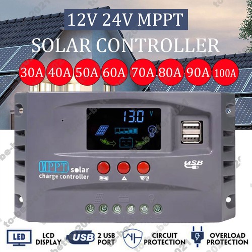 MPPT Solar Charge Controller 12V 24V 30A 40A 50A 60A 70A 80A 90A 100A ...