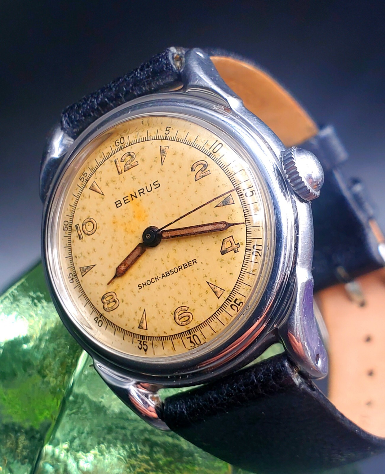 Vintage 1940's Benrus Retro Men's Wrist Watch W/ Stun… - Gem