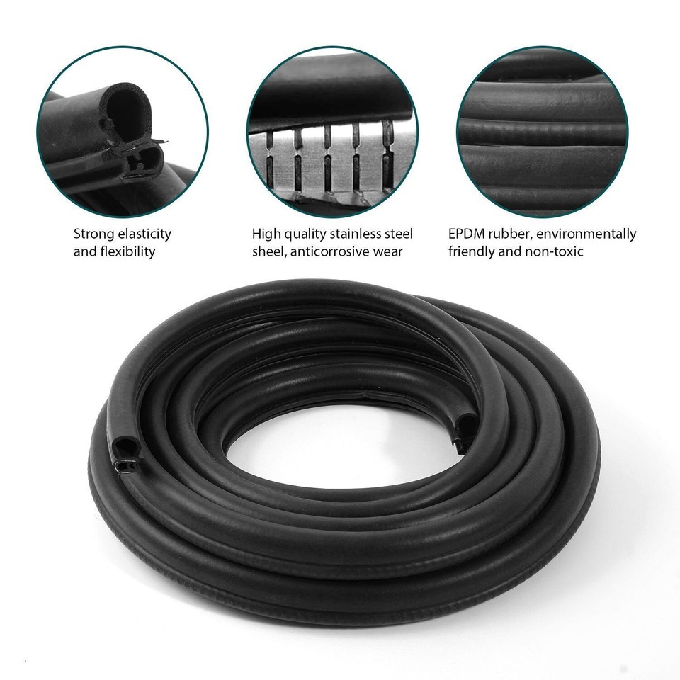 20FT U-Shape Car Rubber Seal Weather Strip Door Edge Moulding Trim For ...