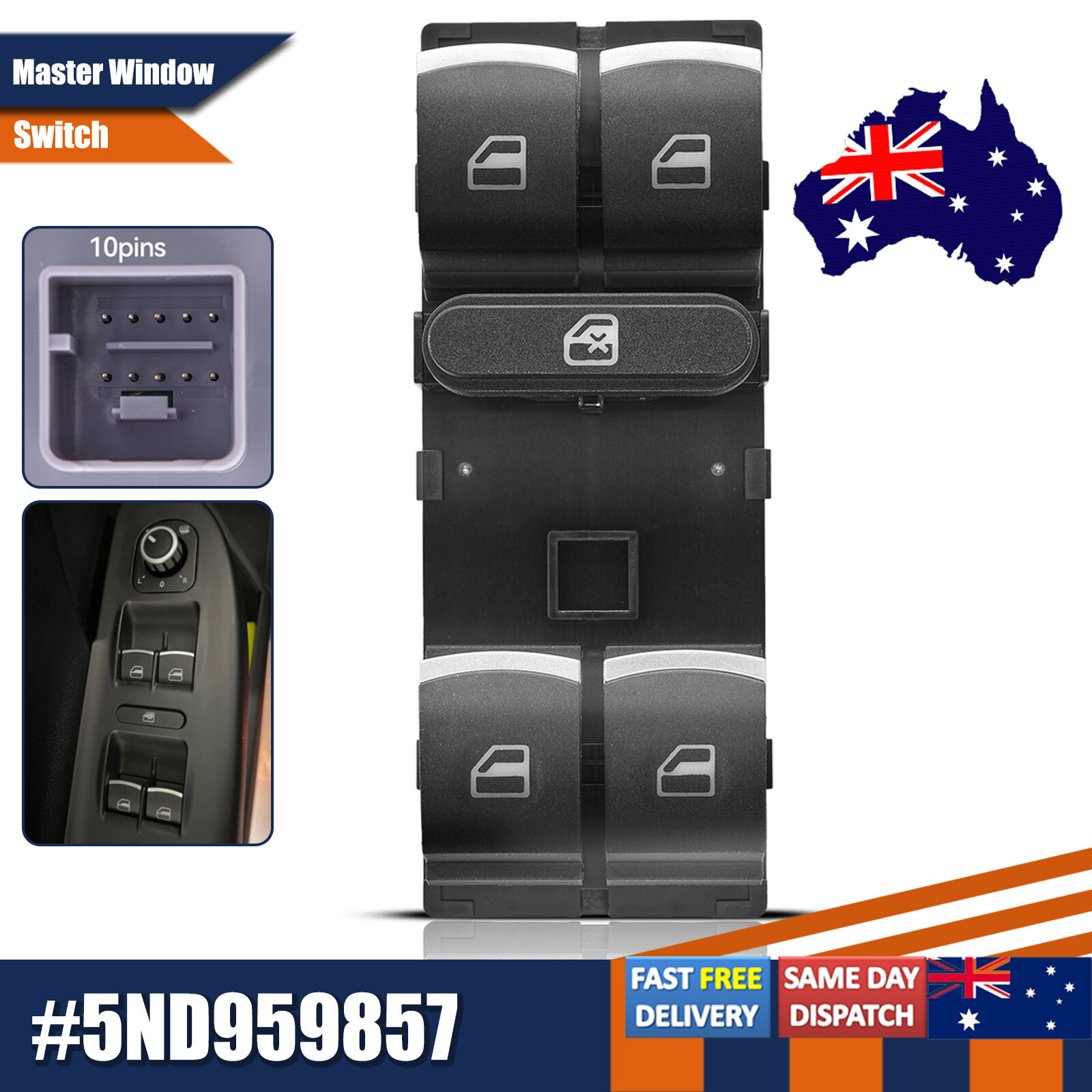 Electric Power Master Window Switch For VW Golf Jetta MK5 MK6 Passat ...