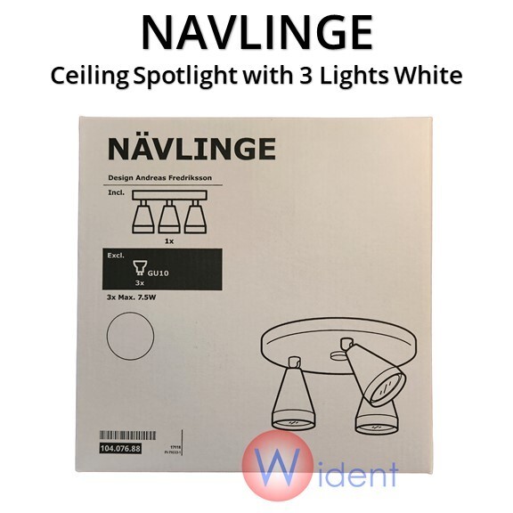 IKEA NAVLINGE Ceiling Lights with 3 Spotlight White 104.076.88 for sale ...