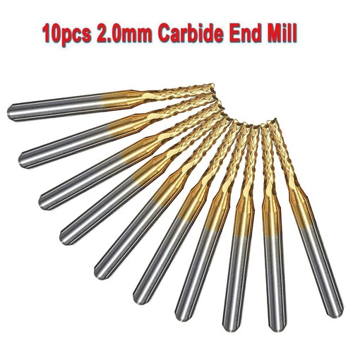 10Pcs 2mm 1/8'' Shank Engraving Bit Carbide End Mill CNC Cutter Tool | eBay