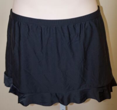 Apt 9 Women Solid Black Ruffle Hem Swimwear Skirt $46 Choose Size | eBay