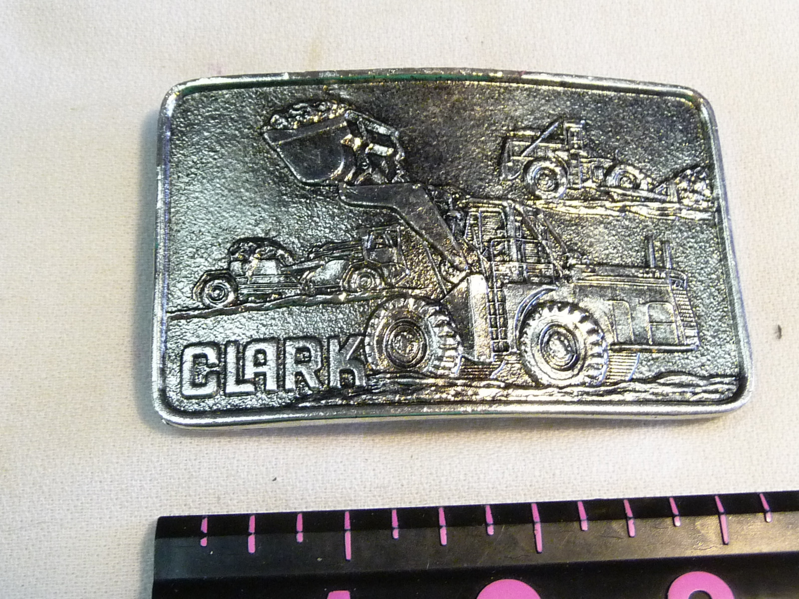 VINTAGE 1977 **CLARK** CONSTRUCTION EQUIPMENT BELT BUCKLE | eBay