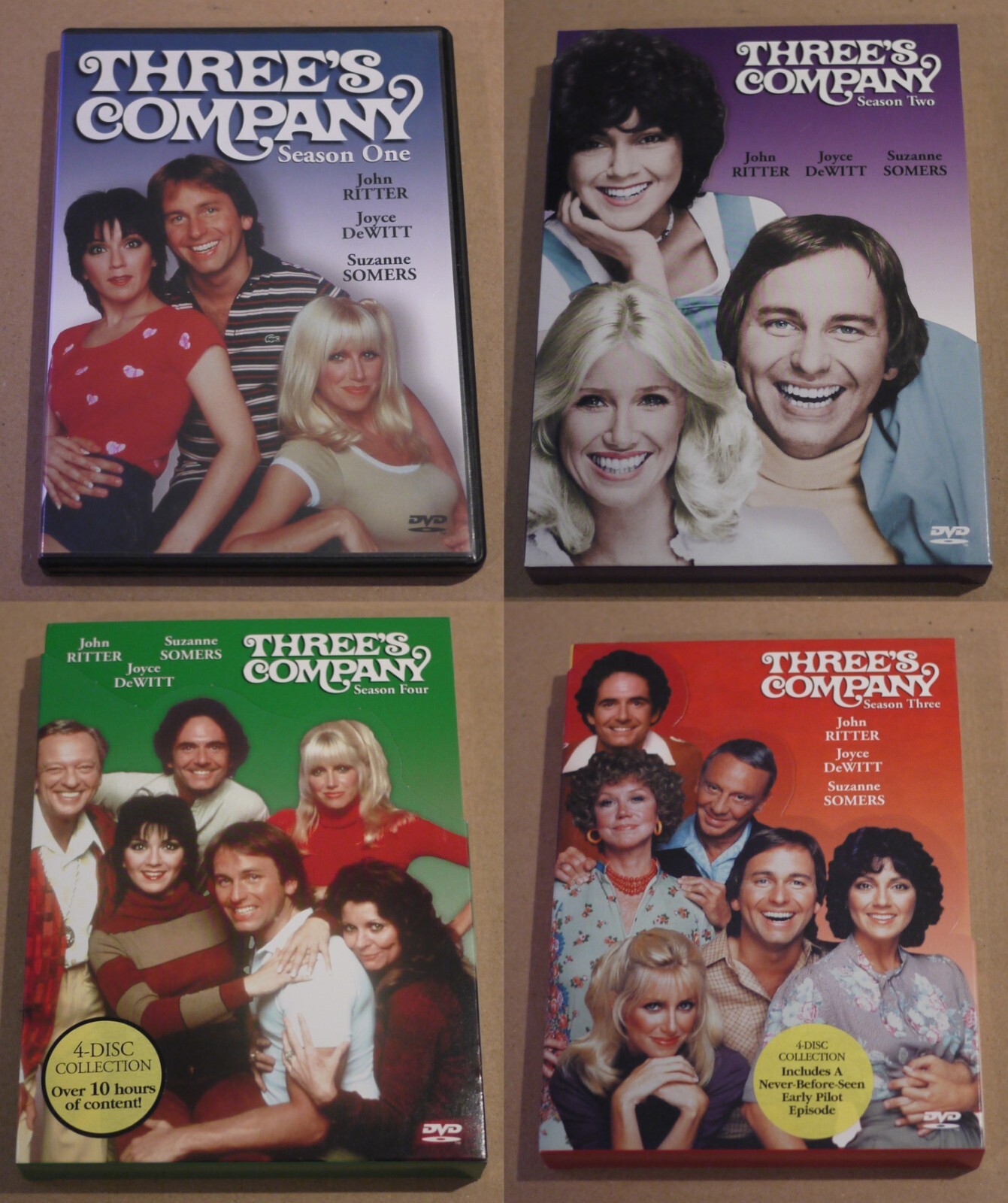 Three’s Company Season 1 2 3 4 DVD 4 DVD Sets Bonus Season 2 Coasters ...