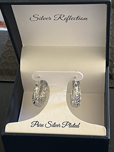 “Silver Reflection” Pure Silver Plated Gorgeous Laser Cut Earrings! New ...
