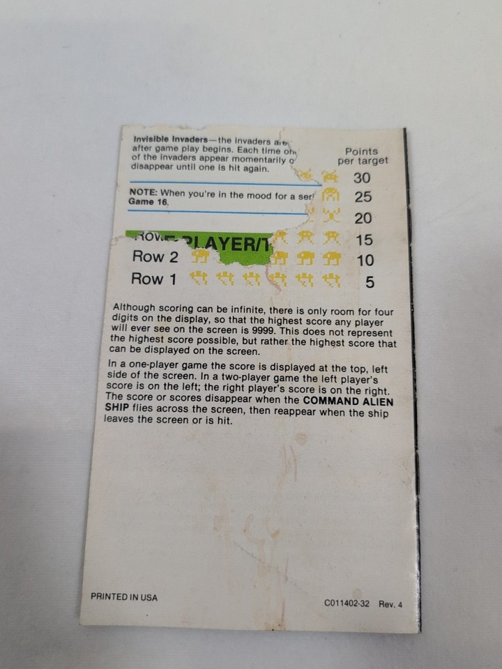 Space Invaders Atari 2600 Cartridge CX-2632 Game and Manual | eBay