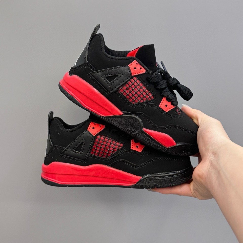 NEW Kids Jordan 4 Retro "Red Thunder" Size US 8C-3Y | eBay