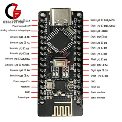 RF-Nano Improved for Nano V3.0 ATmega328P Board 5V 16M CH340 Integrate ...