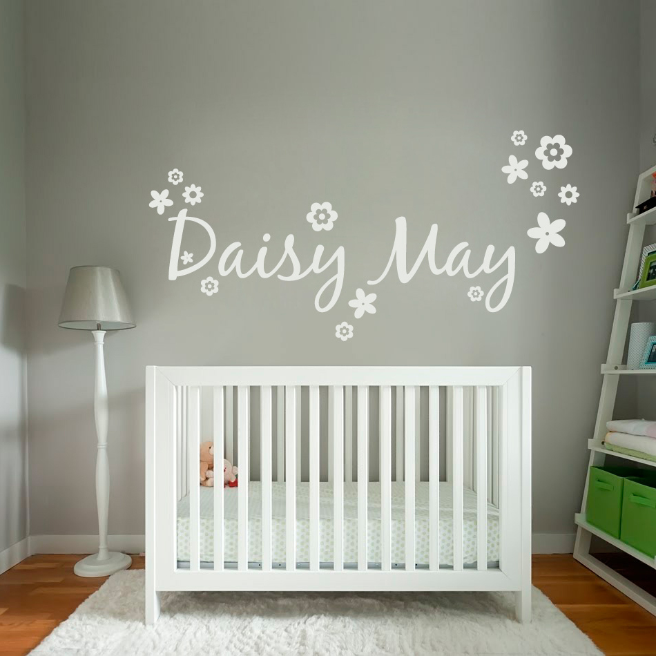 Personalised Name Wall Sticker Children Bedroom, Choose Font Colour and ...