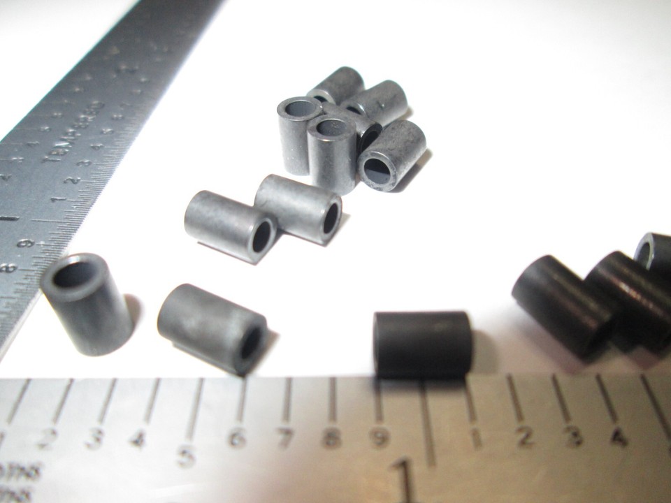 500 PCS. LEADER SLEEVE CRIMPS / SIZE 45 - ID. 0.096" X OD. 0.140" BY 0. ...