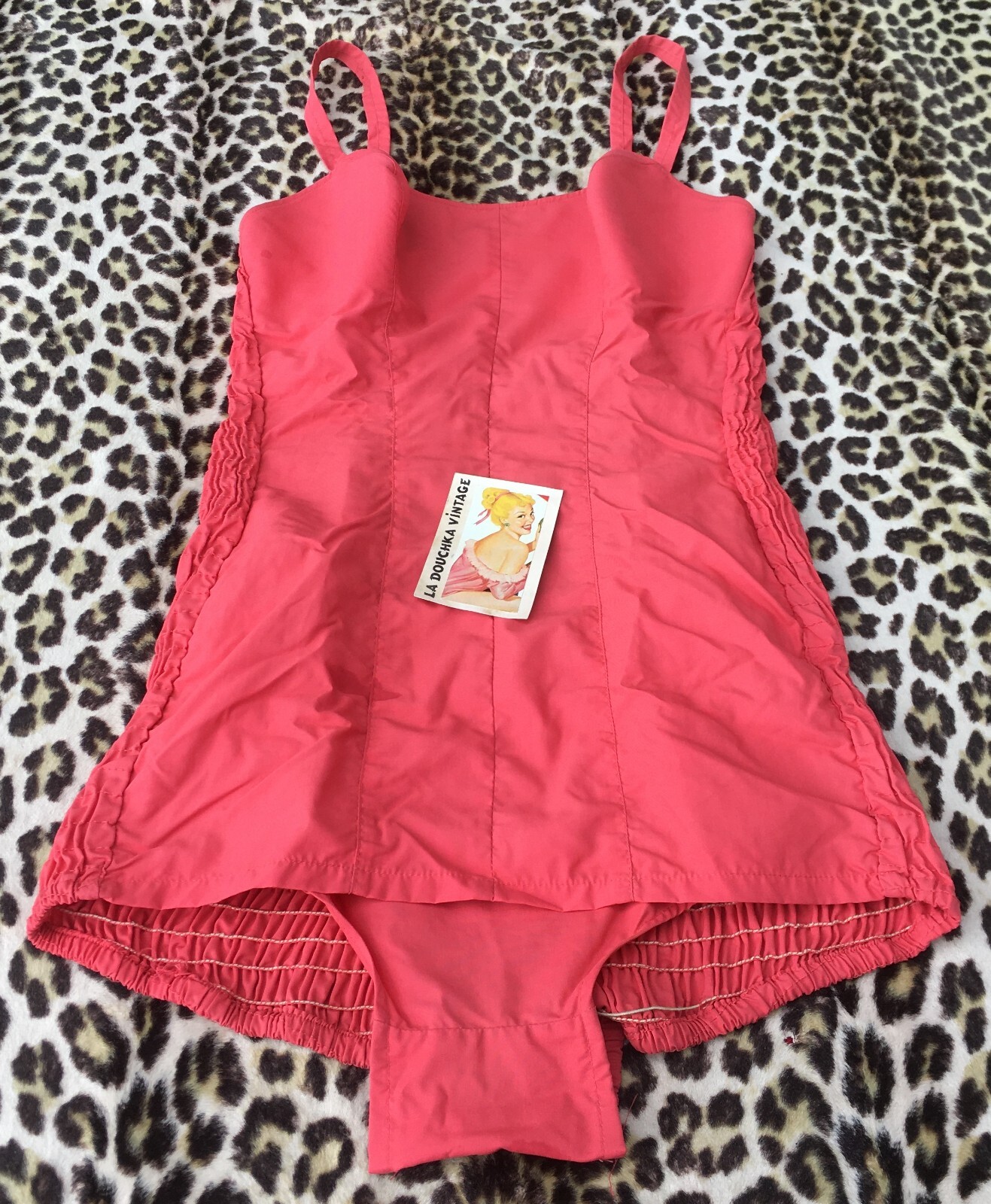 JANTZEN RARE 1940s PIN-UP BOMBSHELL RUCHED SWIMSUIT~D… - Gem