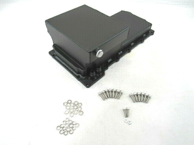 Chevy LS1 LS6 Aluminum Fabricated Drag Rear Sump Oil Pan Black Ano ...