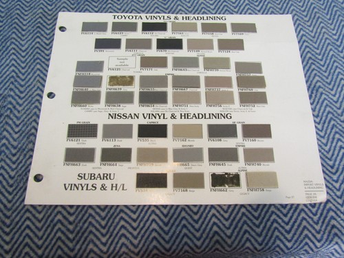 2001 TOYOTA NISSAN SUBARU CAMRY SOLARA SIENNA ALTIMA VINYL AND ...