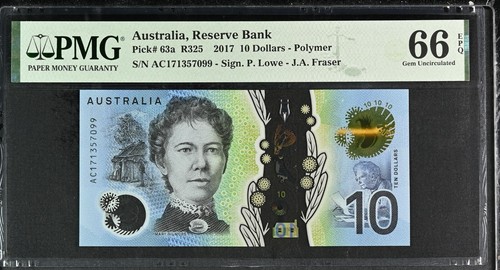 Australia 10 Ten Dollars $ Note Currency Gem PMG Uncirculated UNC ...