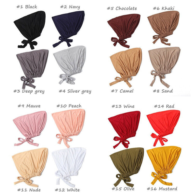 Adjustable Muslim Head scarf Inner Hijab Caps Islamic Underscarf Ninja ...