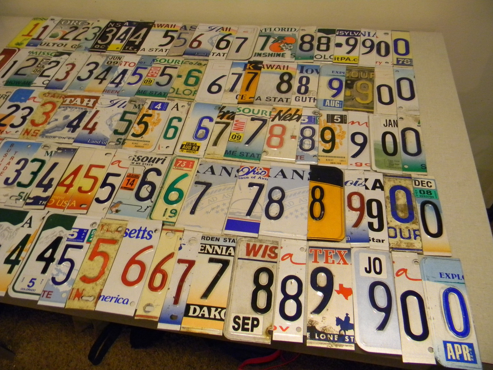 Lot of 100 license plate cut up numbers for crafts and art projects | eBay