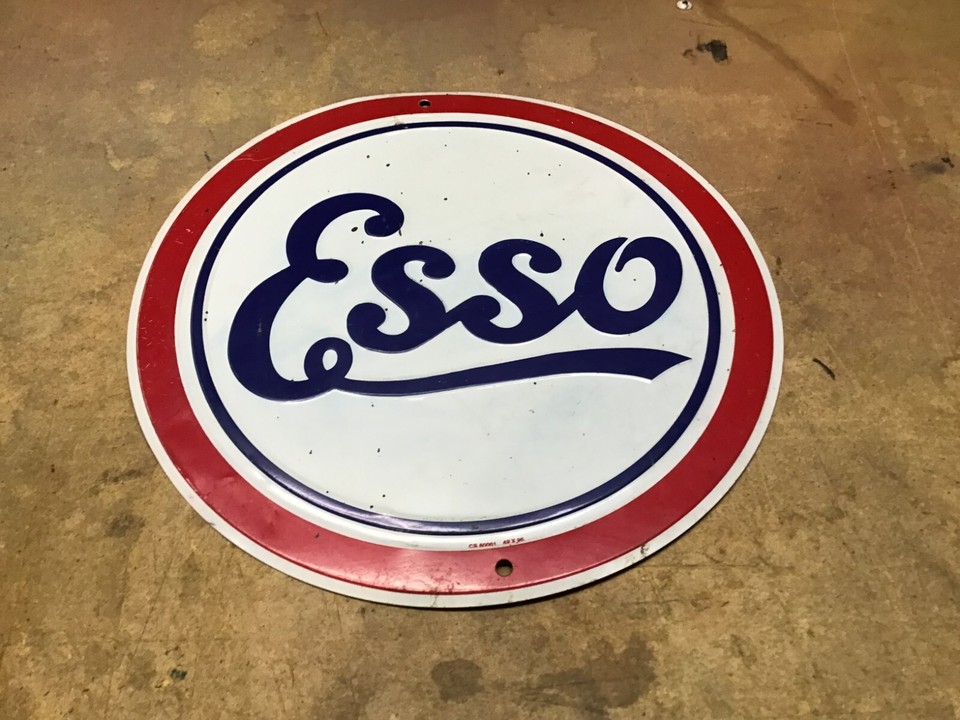 Great Old ESSO Round Metal Sign 12" in Diameter | eBay