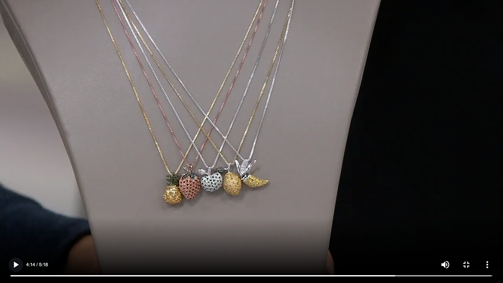 Affinity Sterling Silver Diamond Fruit Necklace, 1/8 cttw | eBay