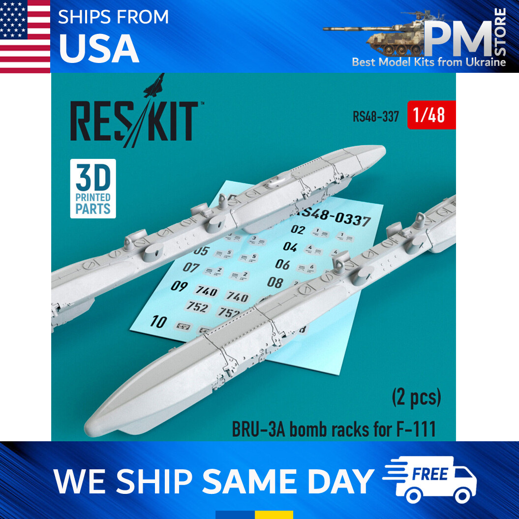 Reskit RS48-0337 BRU-3A bomb racks for F-111 (2 pcs) (3D Printing ...