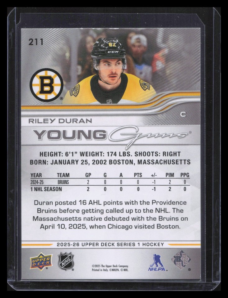2025-26 Upper Deck #211 Riley Duran Young Guns | eBay