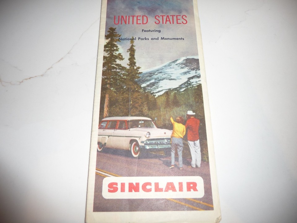 2 VINTAGE SINCLAIR ROAD MAPS - 1953 FLORIDA - 1955 UNITED STATES - FREE ...