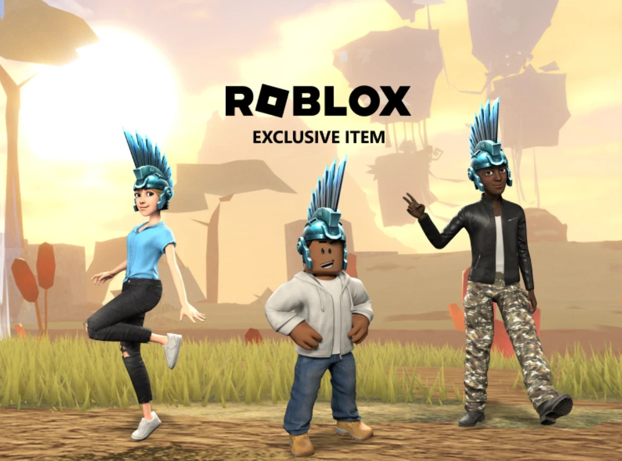 Roblox Exclusive Item – Blue Steel Mohawk Helmet (Digital Code) | eBay