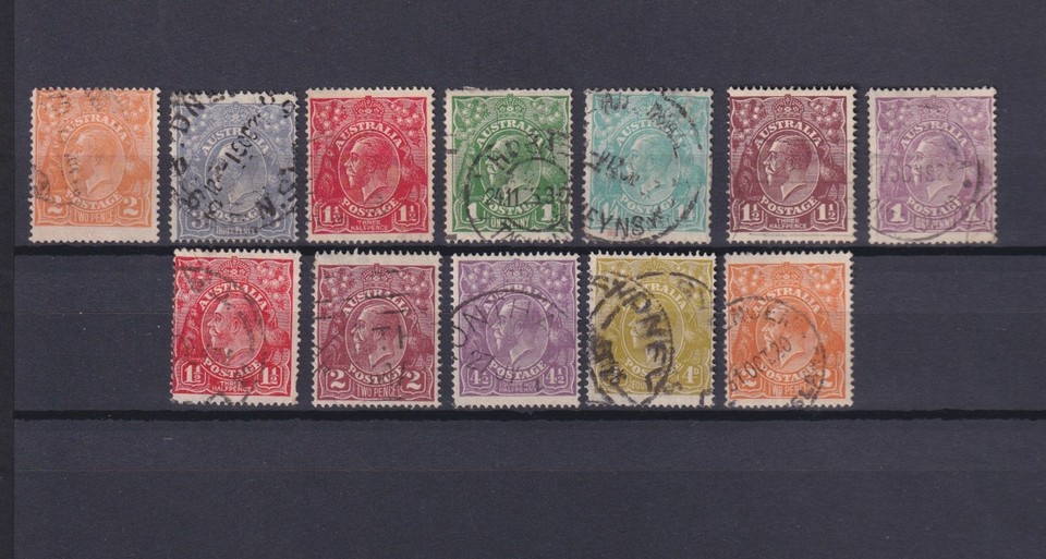 AUSTRALIA 1913/1926 KANGAROO KGV 72 STAMPS VARIETIES COLOR SHADES! | eBay