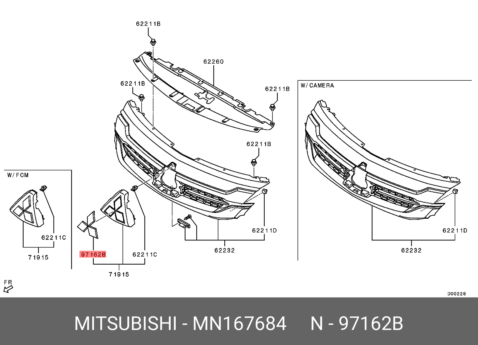 Genuine OE Emblem Name Plate Plastic MN167684 for Mitsubishi MN16-7684 ...