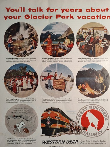 1954 Holiday Original Art Ad Advertisement WESTERN STAR Great Northern ...