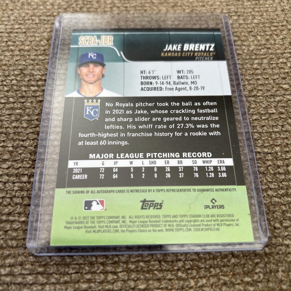 2022 Topps Stadium Club Jake Brentz AUTO AUTOGRAPH RC ROOKIE #SCBA-JBR ...