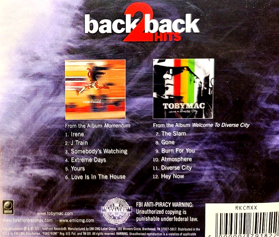 Toby Mac - "Back 2 Back Hits" - "Momentum" - ( CD - EMI Records ...