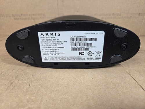 Arris NVG578HLX Ziply Fiber GPON Gateway WiFi 6 Wireless Router W/Power ...