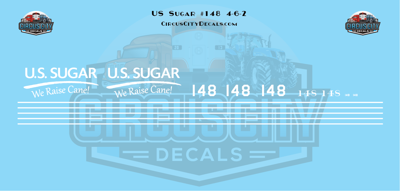 US Sugar USSC 4-6-2 #148 HO 1:87 Scale Decal Set | eBay