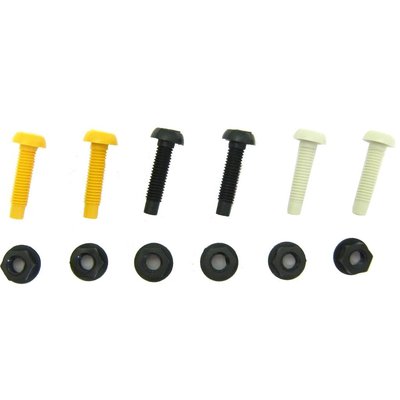 6 Pcs Car Number Plate Nut & Bolt Fitting Fixing Kit Set Black Yellow ...