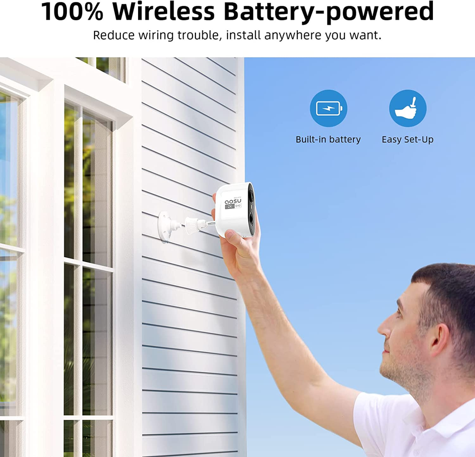 2K Security Cameras Wireless Outdoor, Battery Powered for Home Security ...