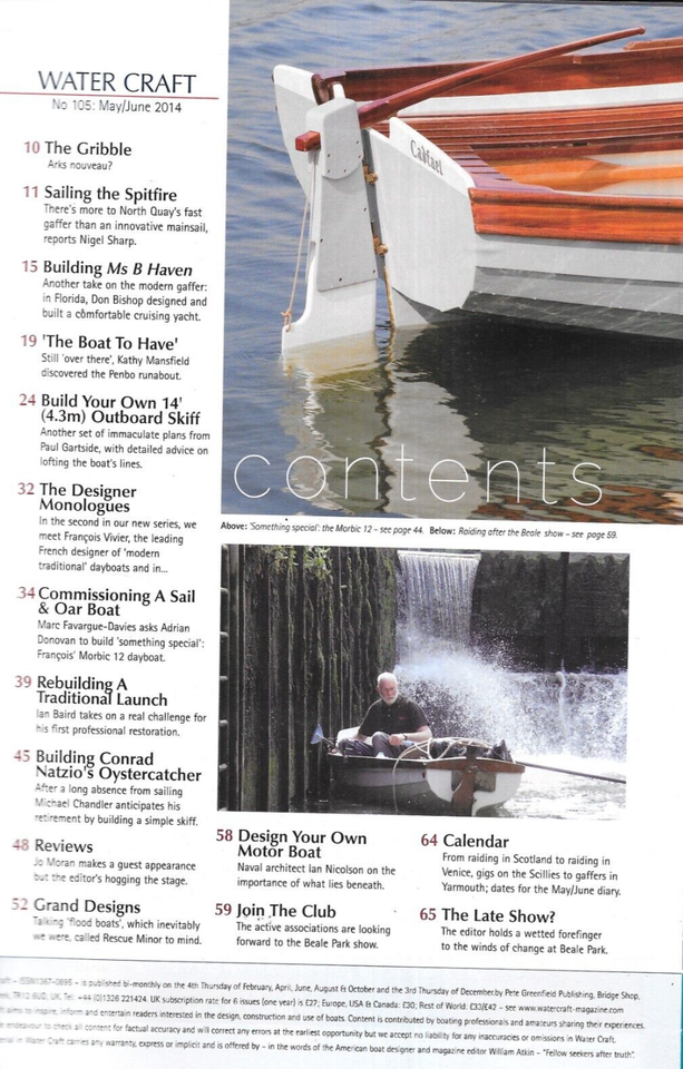 Water Craft Magazine Cruising Sailing Spitfire Traditional Launch ...