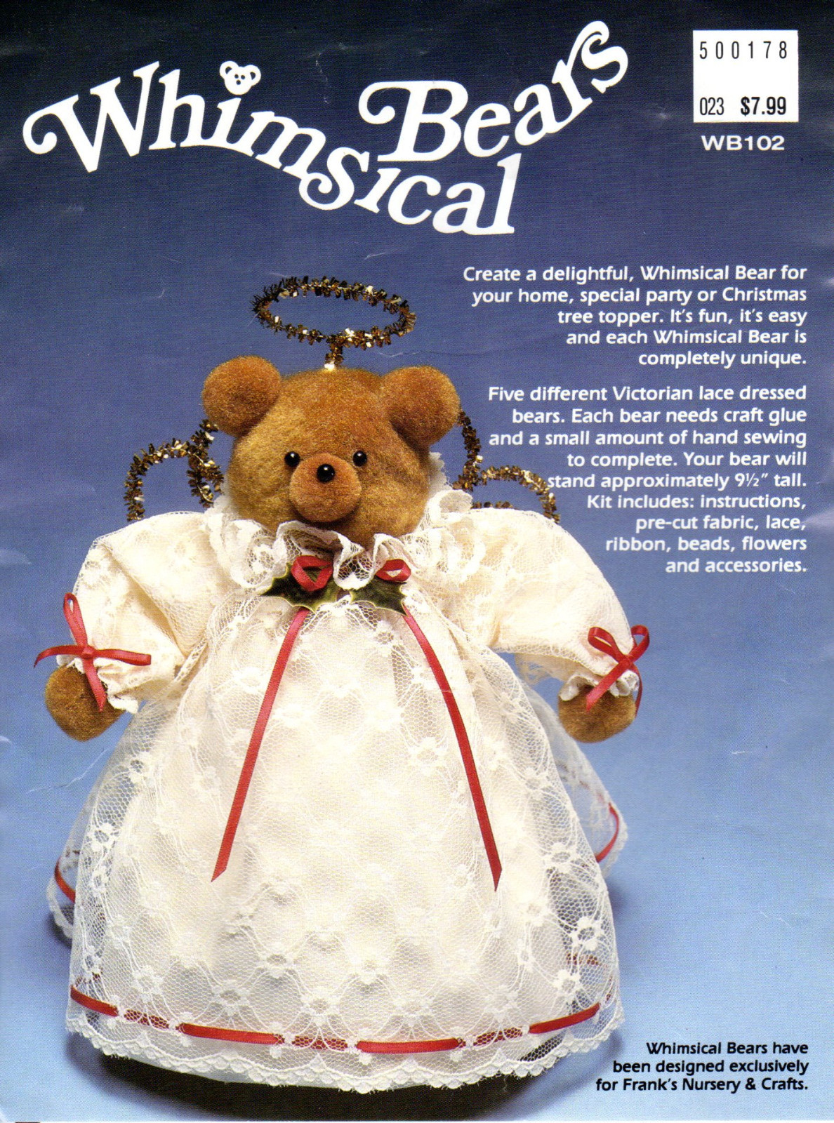 "Whimsical Bears" Kit by Frank's Nursery & Crafts #500178 Approx 9½ ...