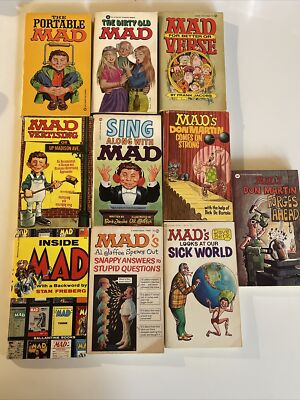 Mad Magazine Paperback Book Lot of Ten, 1960’s-70’s, Martin Jaffee Berg ...