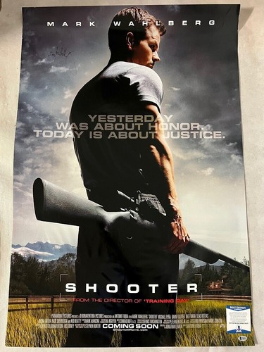 MARK WAHLBERG SHOOTER Hand Signed Fullsize Poster + Beckett COA FULL ...