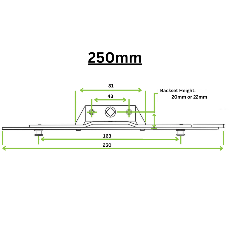 Avocet Inline Espag uPVC Window Lock Gearbox Mechanism 16mm Flat Rail ...