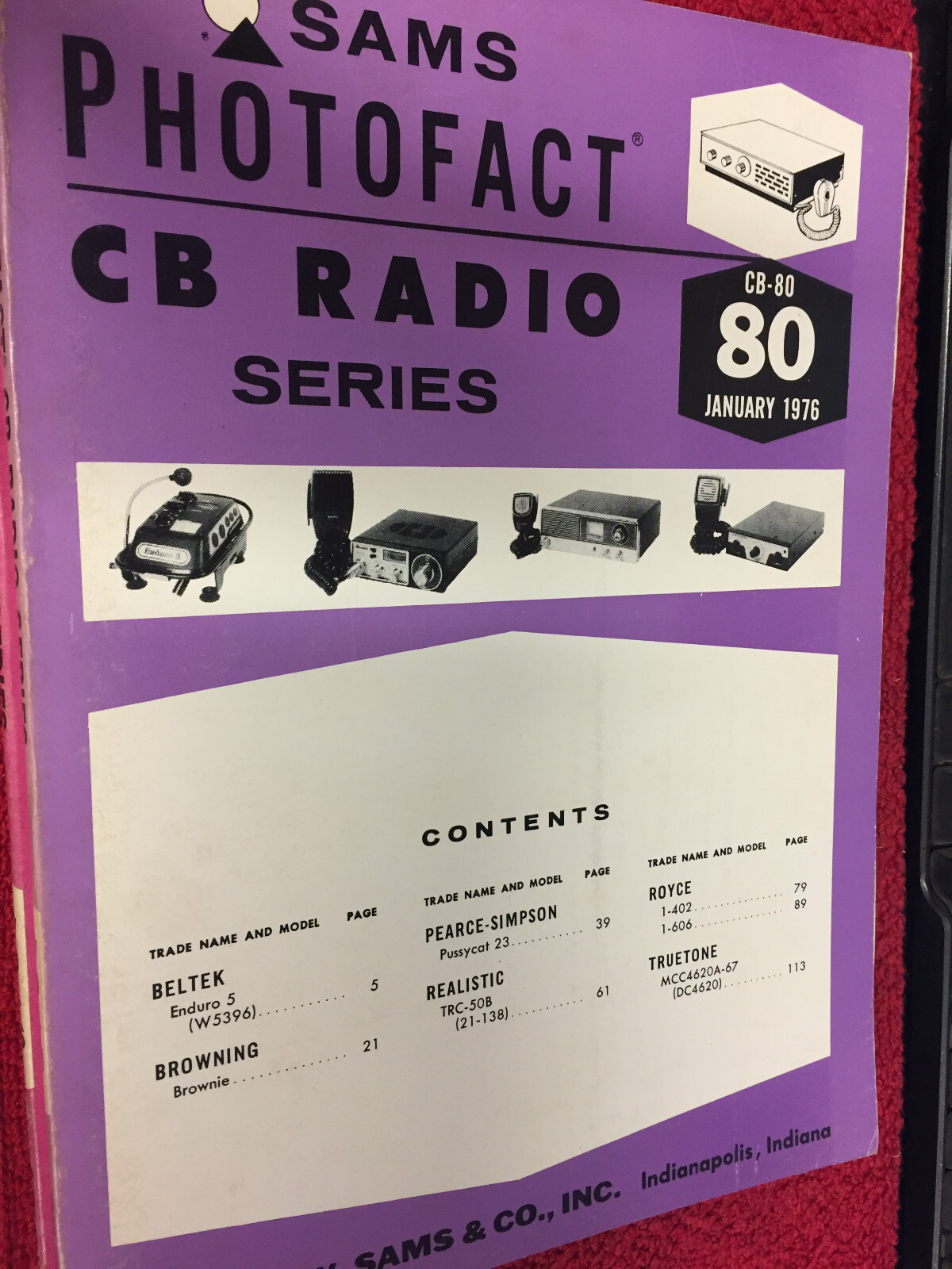 SAMS PHOTOFACT CB RADIO CB-80 BELTEK BROWNING PEARCE-SIMPSON REALISTIC ...