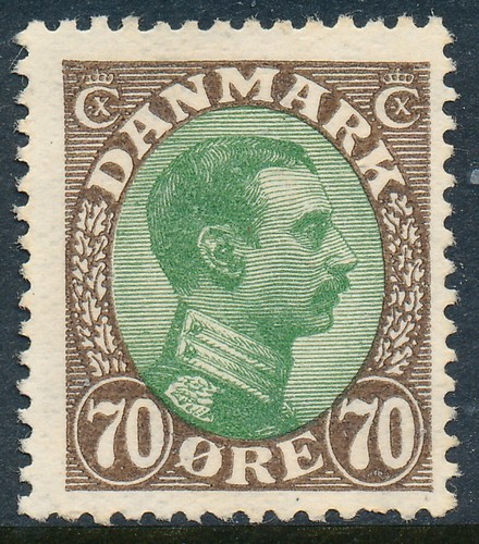 Denmark Scott 125/AFA 108, 70ø brown/green Christian X, F-VF Mint NH | eBay