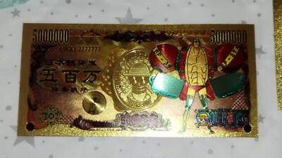 Billet gold doré One Piece Franky card carte rare Collector Goodies ...