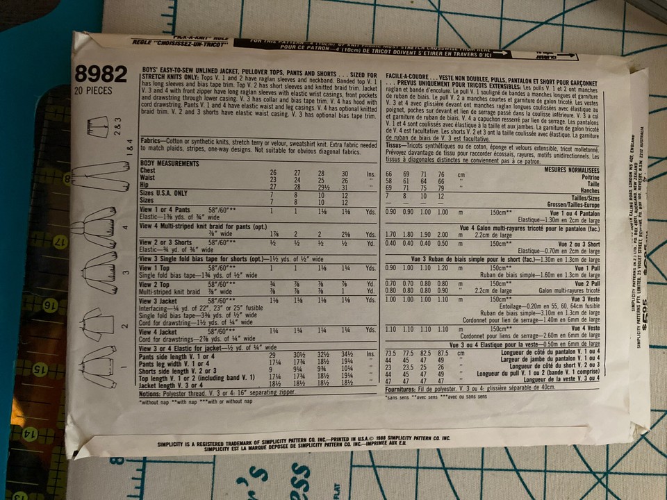 Simplicity Pattern 8982 - Boys Size 8 - 12 | eBay